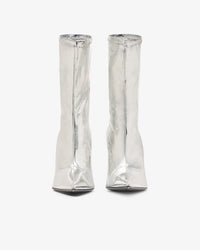 Morso Mirror Vinyl Ankle Boots Silver | GCDS Official Website